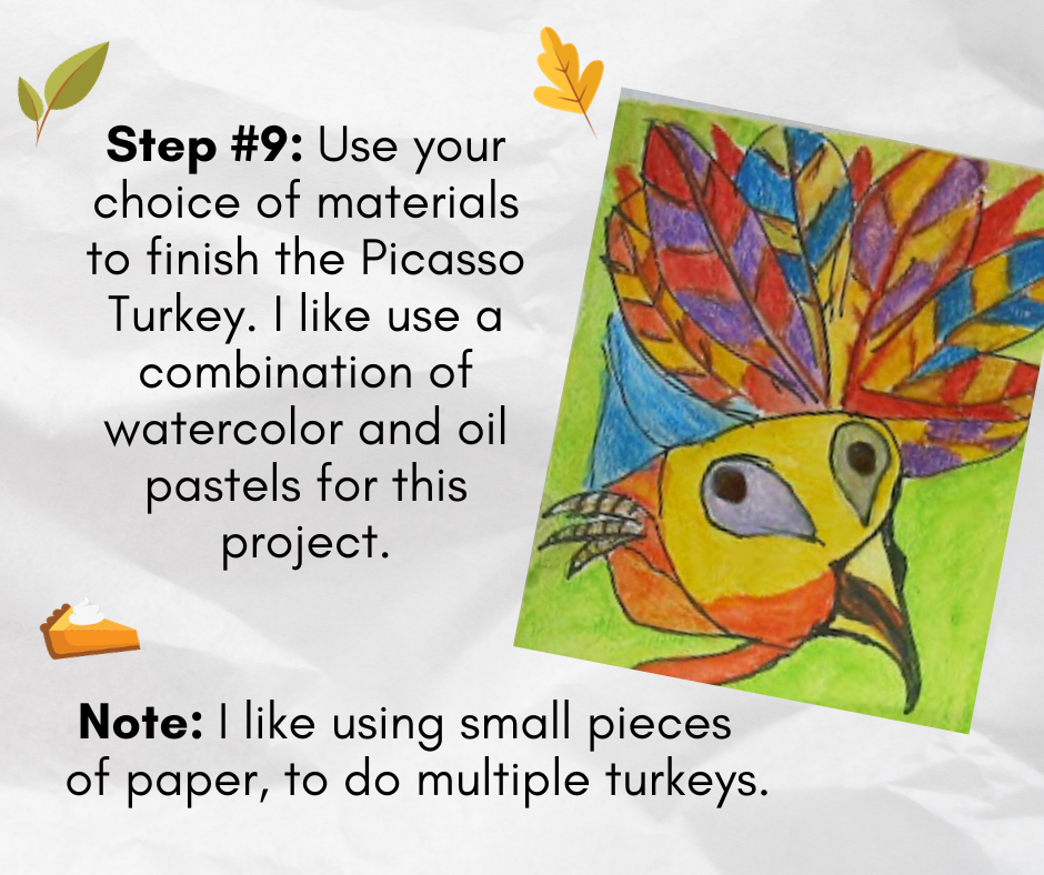 We’re Thankful for you! Create a Picasso Turkey Art Project – Step-by ...